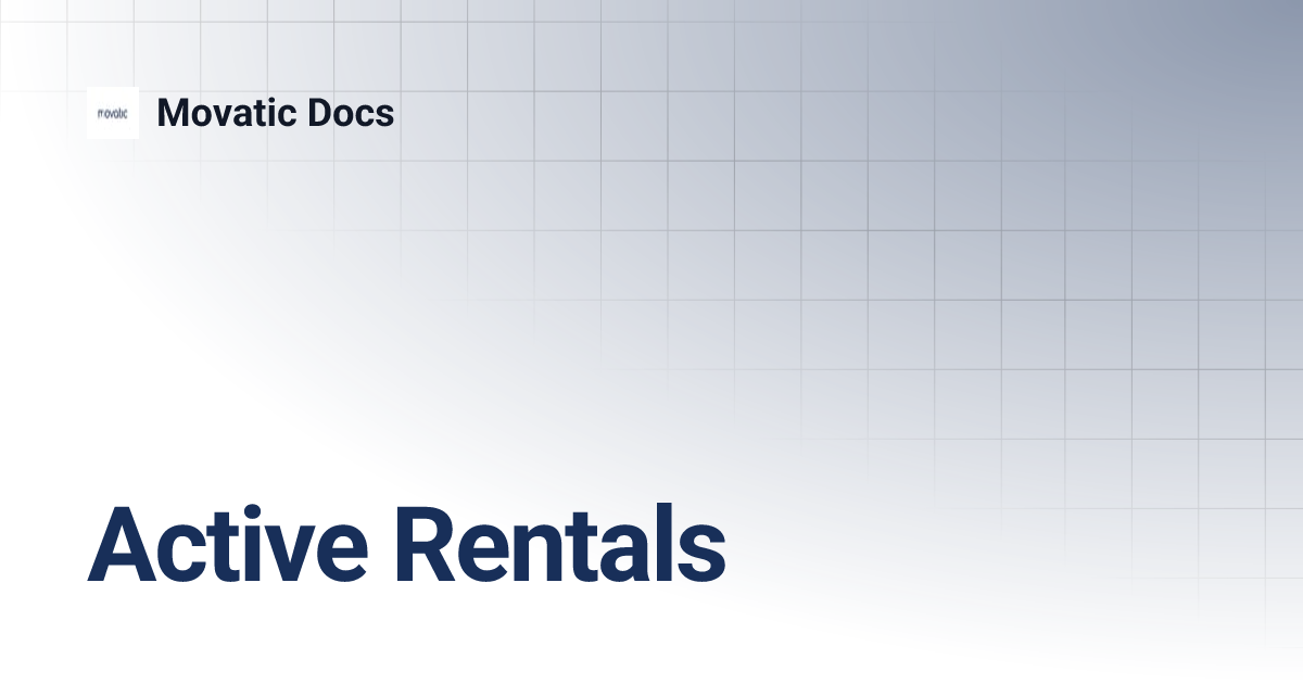 Active Rentals | Movatic Docs
